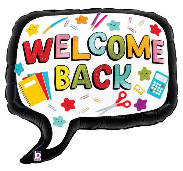 Welcome Back Speech Bubble Balloon by Betallic – 28 in – Funny Balloons ...