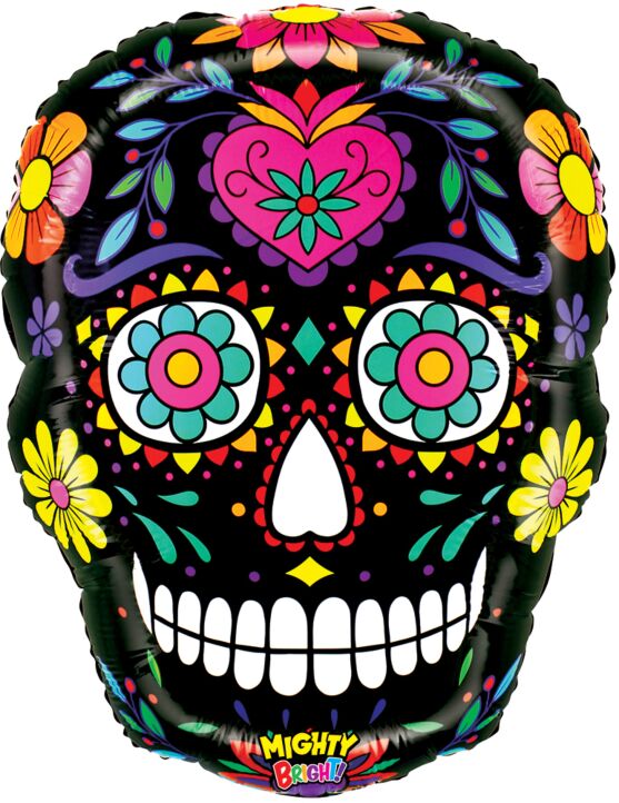 Mighty Black Sugar Skull Balloon – 22 in Day of the Dead – Funny ...