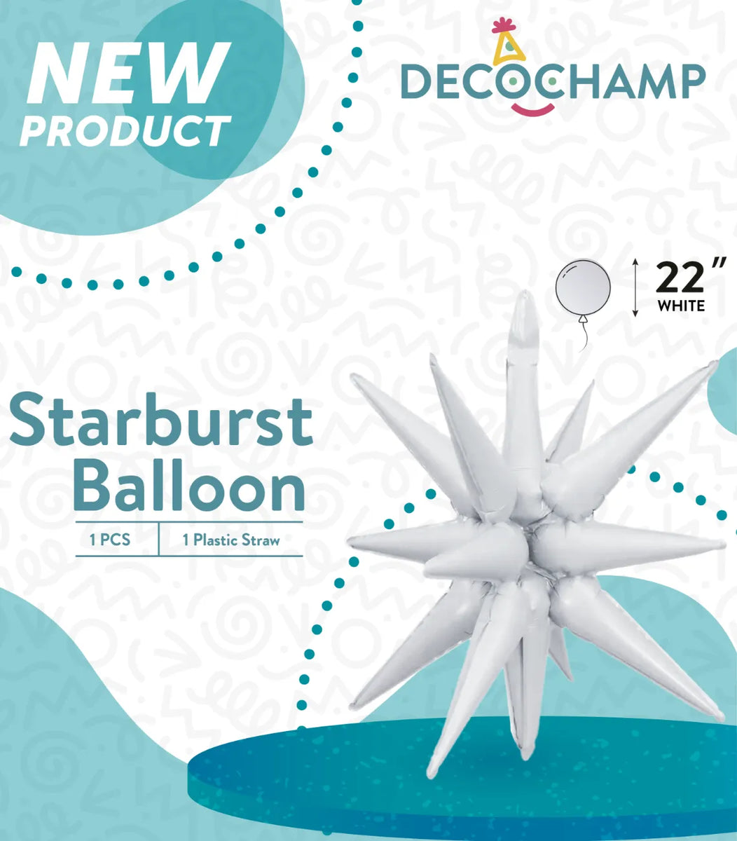 Starburst Balloon White 641858 - 22 in – Funny Balloons Miami LLC