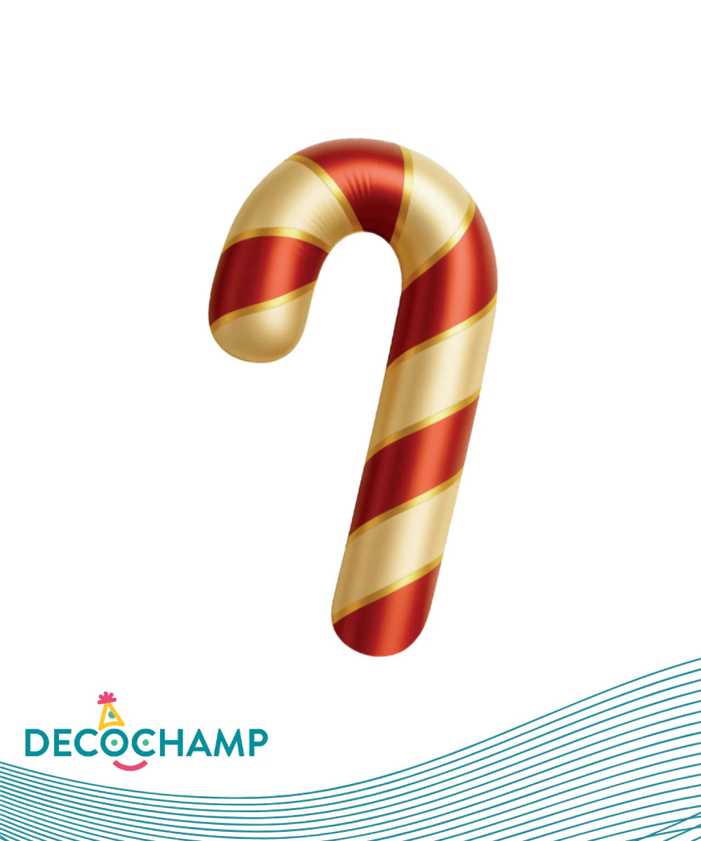 Candy Cane Red and Gold Stripes D-CC14-035 – Funny Balloons Miami LLC