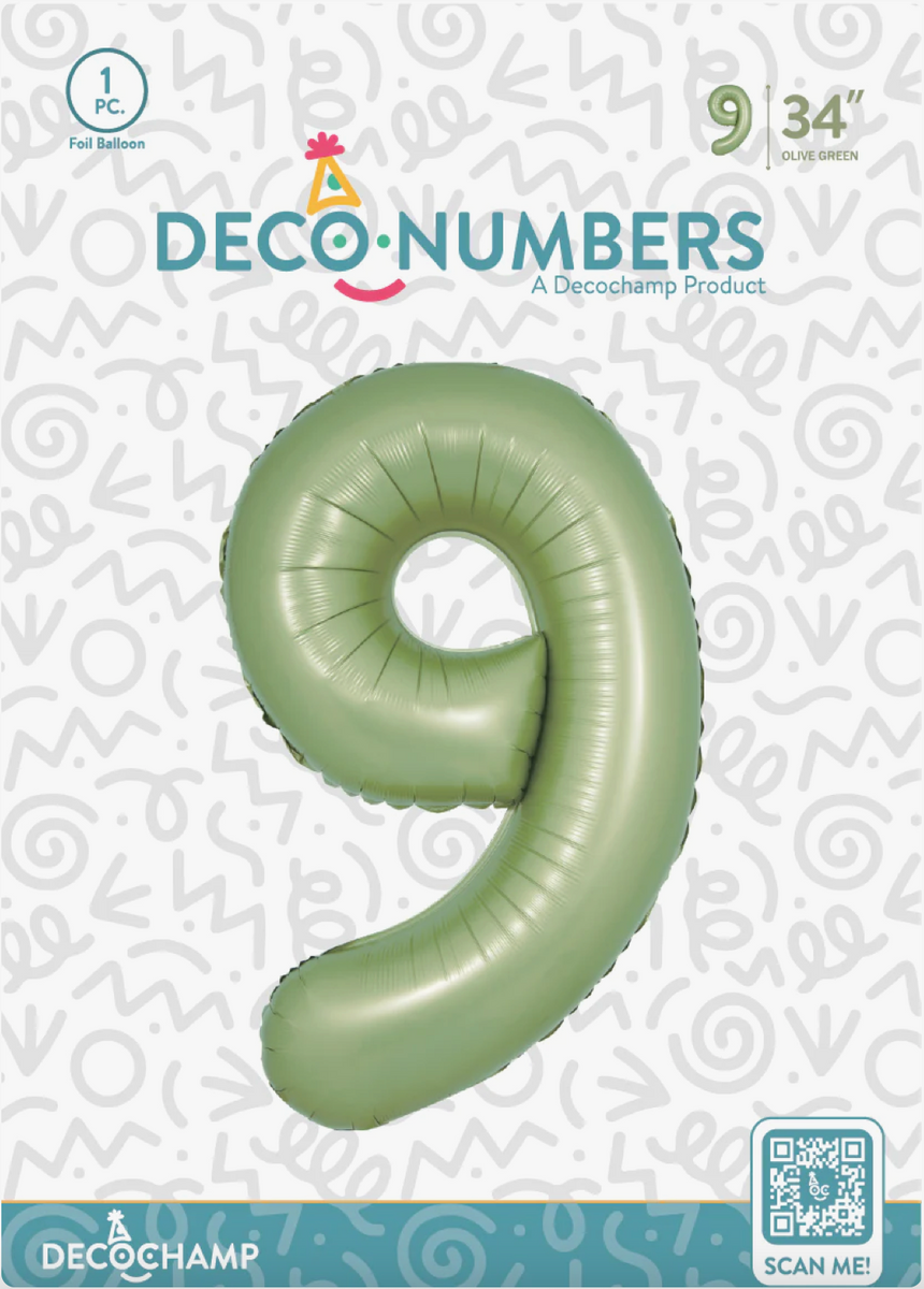 9 DecoNumber Olive Green 32114 - 34 in – Funny Balloons Miami LLC