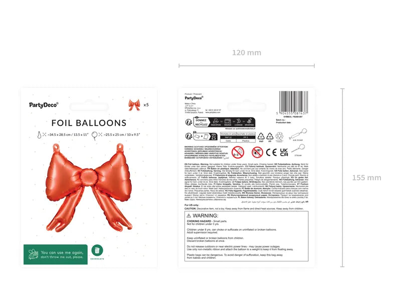 Red Foil Bow Balloon – Garland & Arch Decoration – Funny Balloons Miami LLC