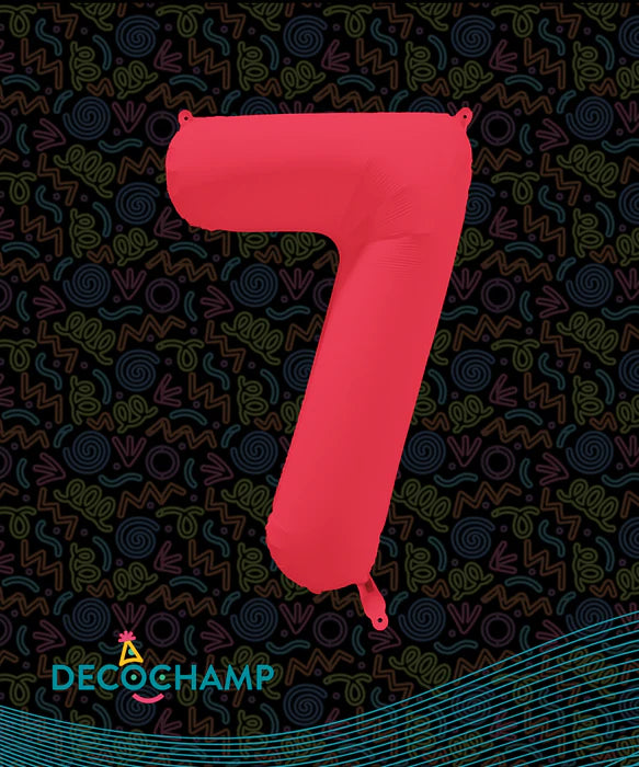 Deco Number 7 Neon Pink 34 in - 323626 – Funny Balloons Miami LLC